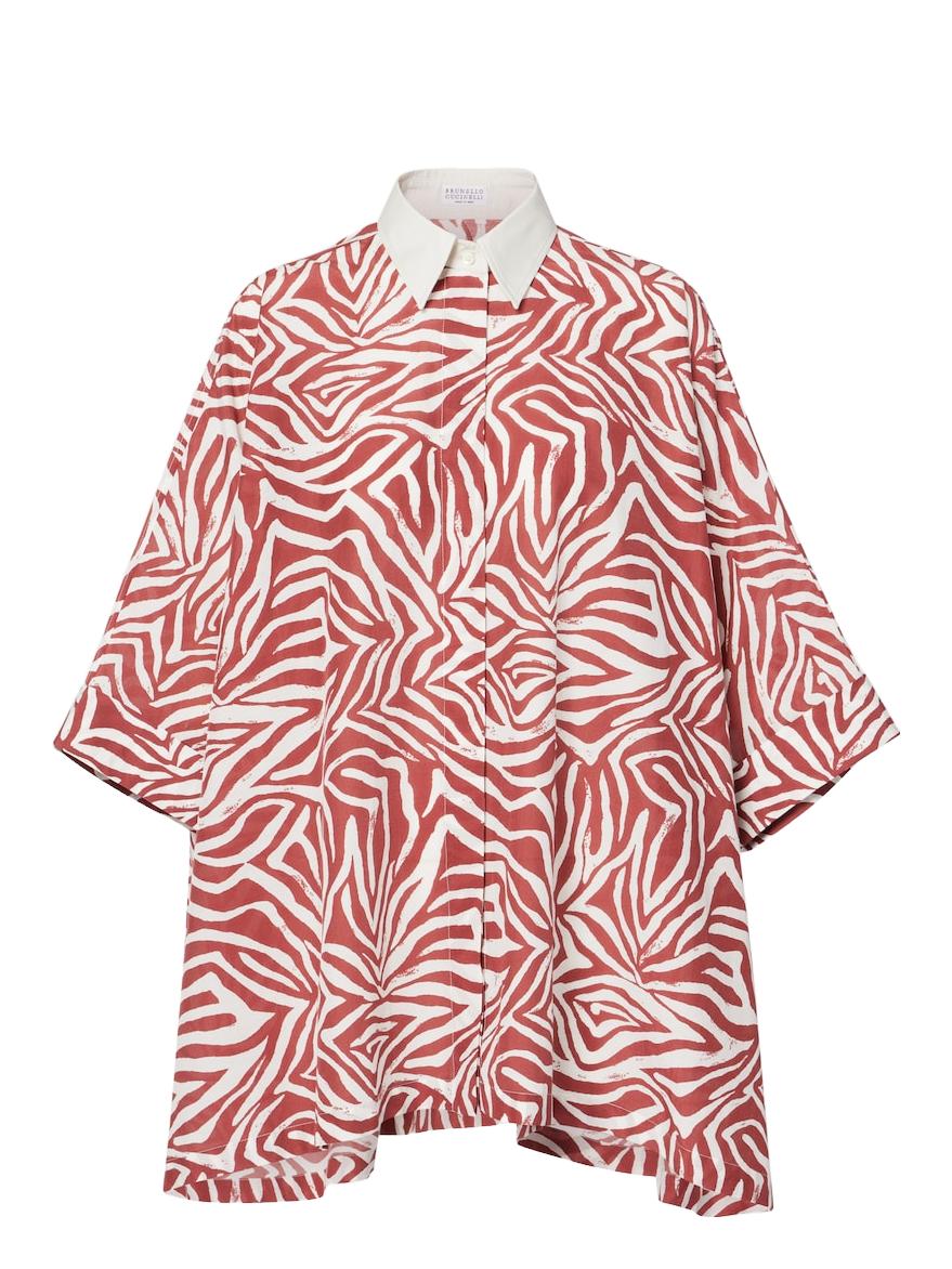 BRUNELLO CUCINELLI Brunello Cucinelli Printed Cotton and Silk Shirt