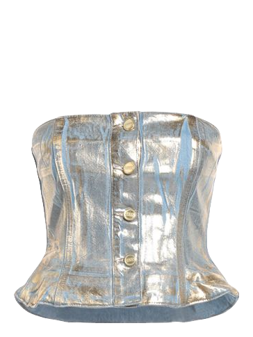 GANNI GANNI Organic Cotton Denim Tube Top