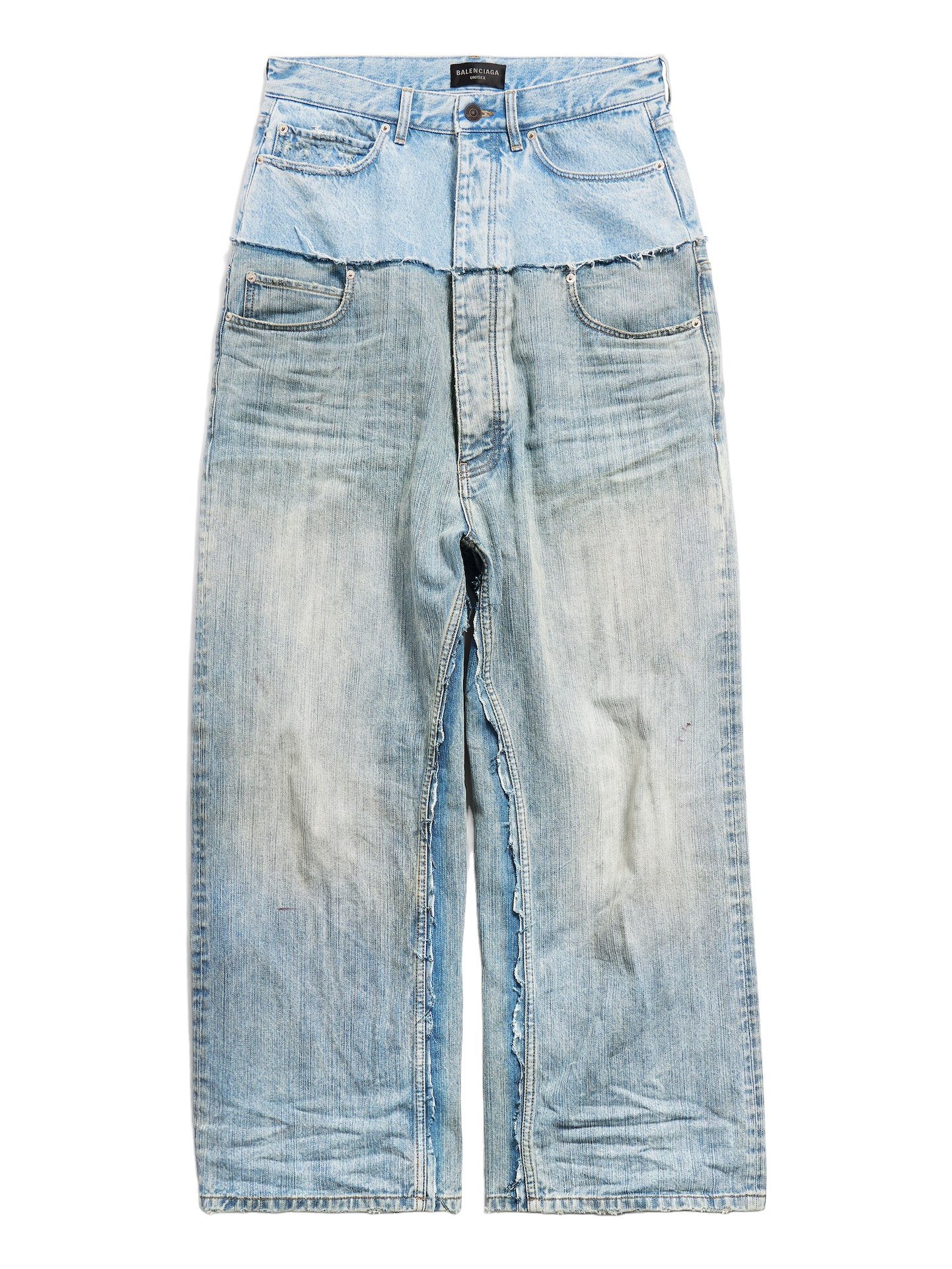 カプセル　BALENCIAGA Cut Up Baggy Denim Balenciaga Cut-Up Baggy Jeans - Blue | Editorialist