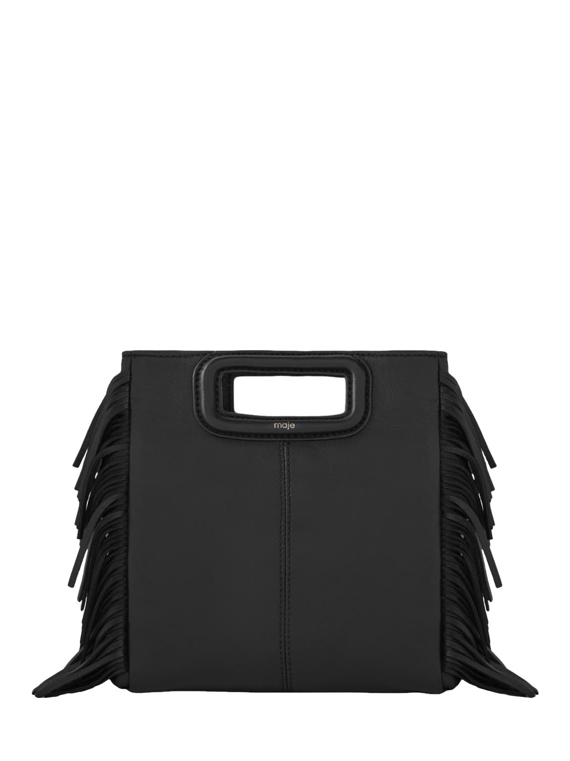 MAJE Smooth Leather M Bag with Fringing