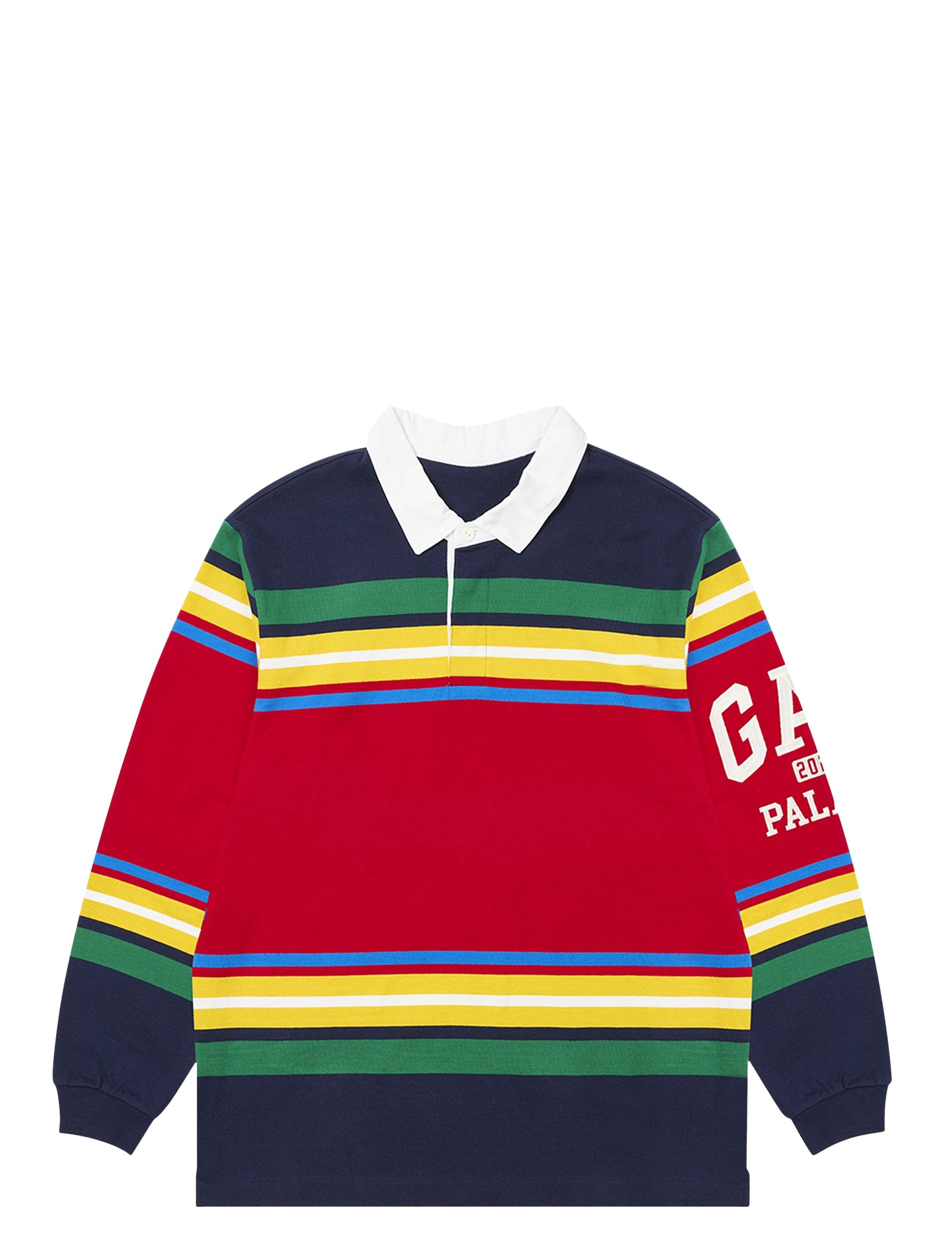 PALACE X Polo Ralph Lauren Pieced Rugby Shirt - Blue | Editorialist
