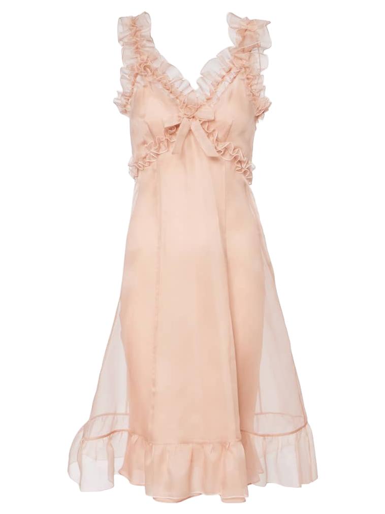 ALESSANDRA RICH Alessandra Rich Ruffled Silk Organza Slip Dress