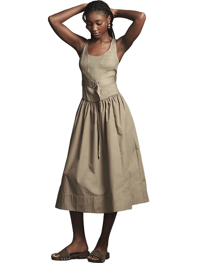 sleeveless linen drop waist dress from anthropologie Dulcie | Black Lace And Satin Bandeau Midaxi Dress With Wrap-Details main image 0