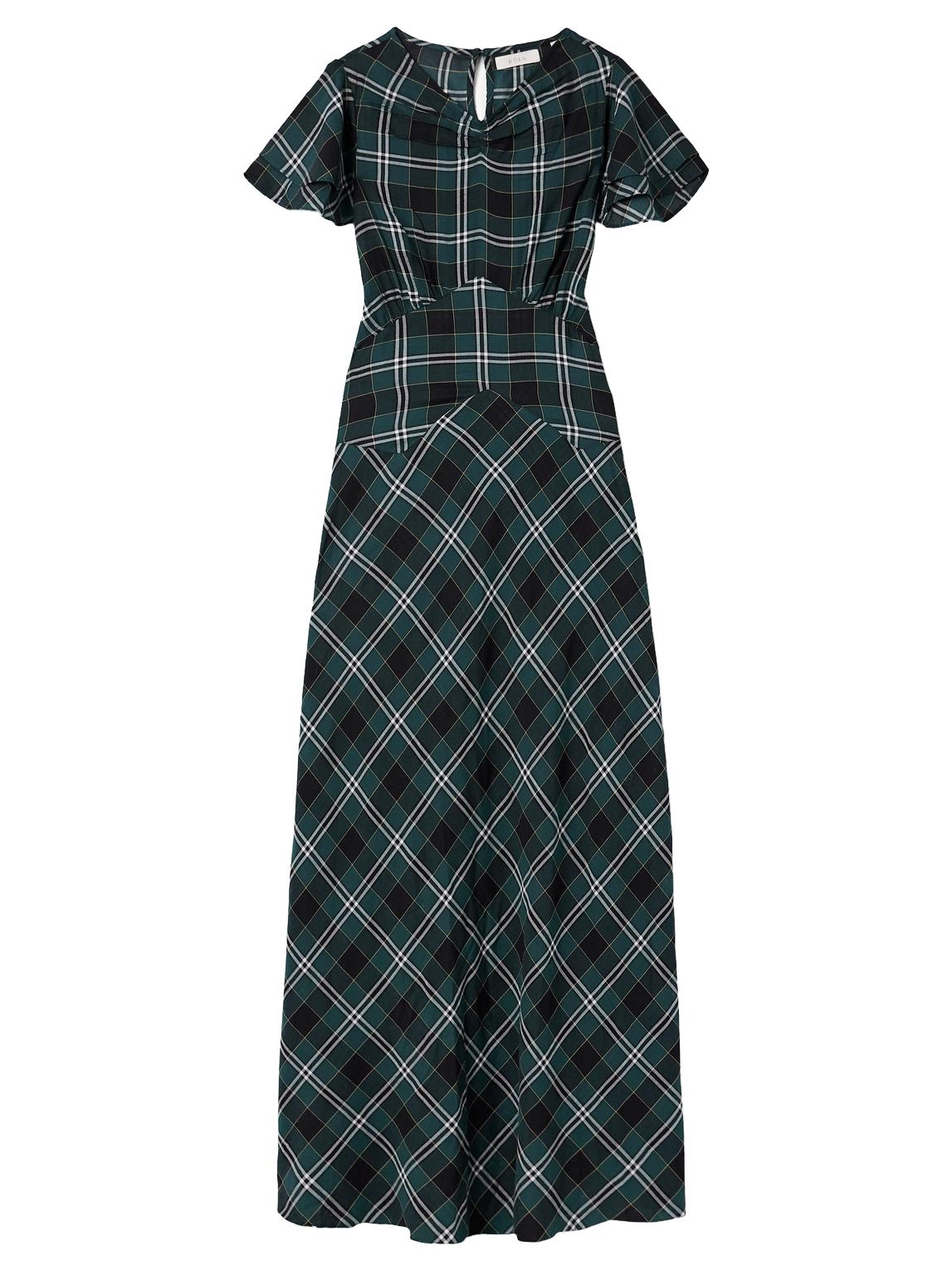 DEn Seraphine Checked Cotton-Twill Midi Dress - Green | Editorialist DEn Seraphine Checked Cotton-Twill Midi Dress - Green | Editorialist