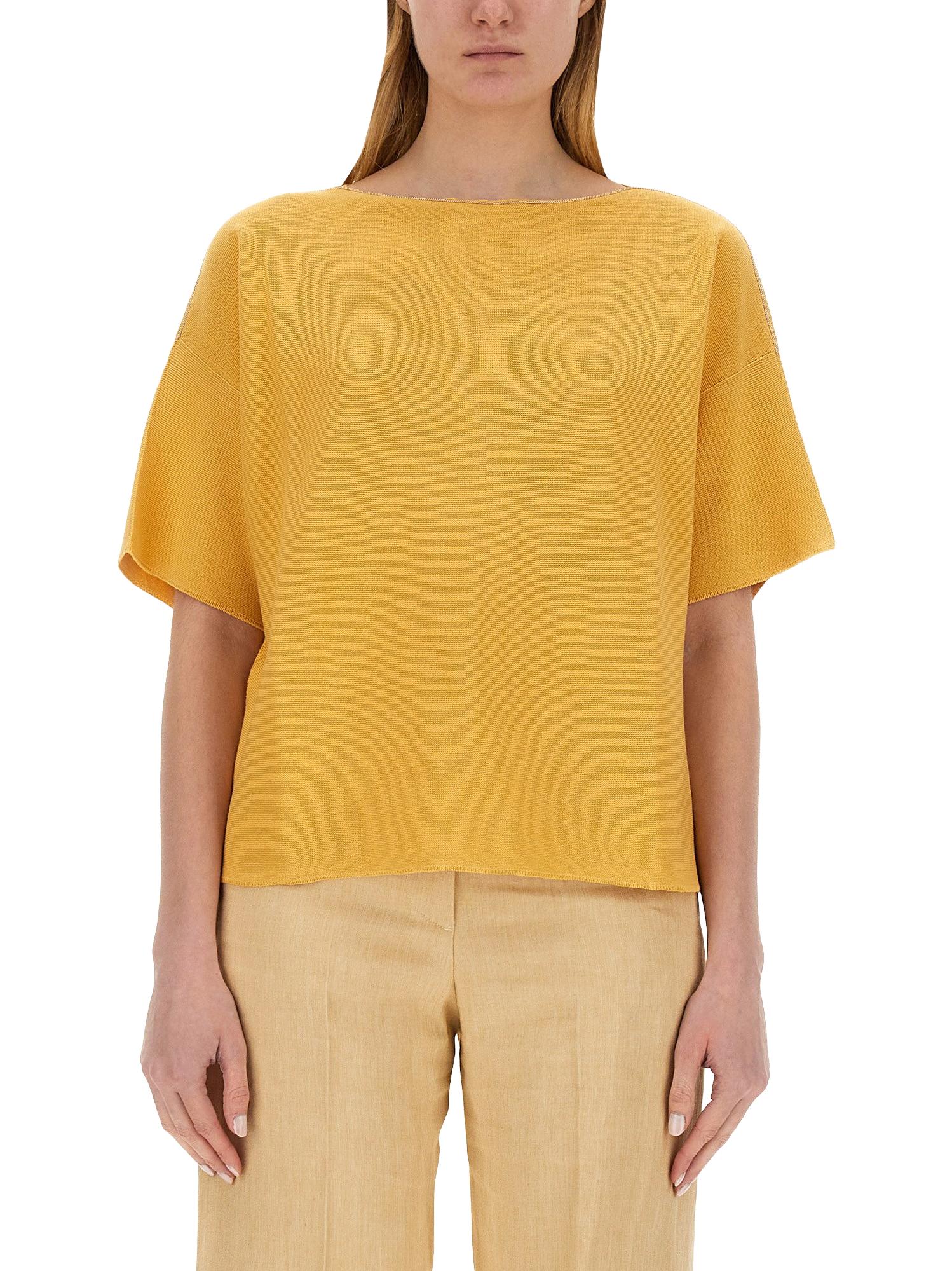 FABIANA FILIPPI Fabiana Filippi Beaded-Trim Wide-Neck Knitted Blouse