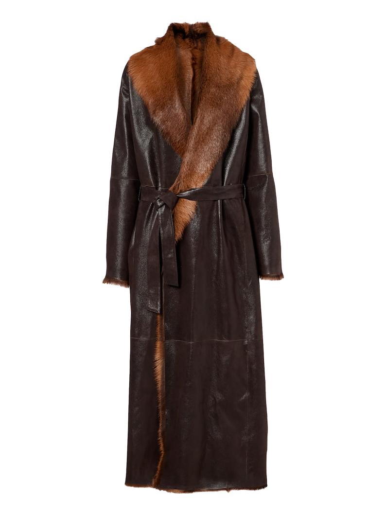 Buy Magda Butrym Leather Wrap Coat - Brown At 20% Off | Editorialist