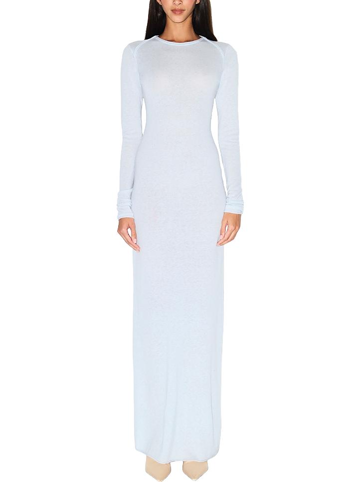 Skims Brown Fits Everybody Crew Neck Long Sleeve Maxi Dress - Cocoa |  Editorialist
