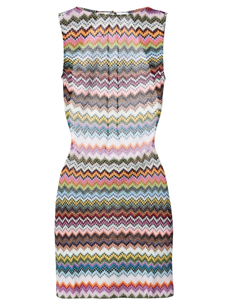 MISSONI Zigzag Open-Back Lamé Minidress