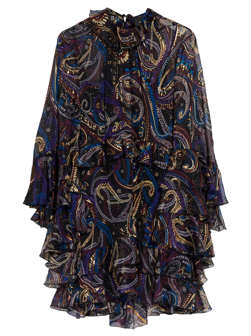 Etro Ruffled Embroidered Printed Silk-Chiffon Mini Dress In Yellow - 60% Off | Editorialist Etro Ruffled Embroidered Printed Silk-Chiffon Mini Dress In Yellow - 60% Off | Editorialist