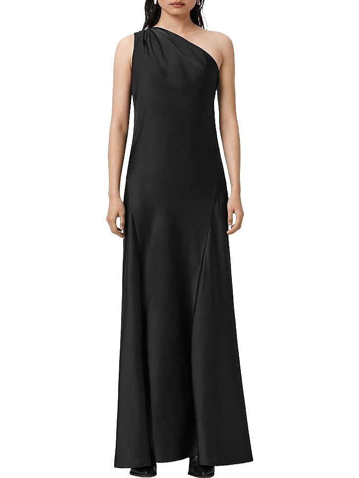 Allsaints Mina A-Line Maxi Dress - Ella Black | Editorialist