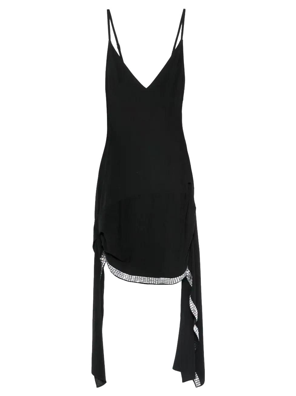 ATTICO The Attico Sleeveless Embellished-Hem Mini Dress