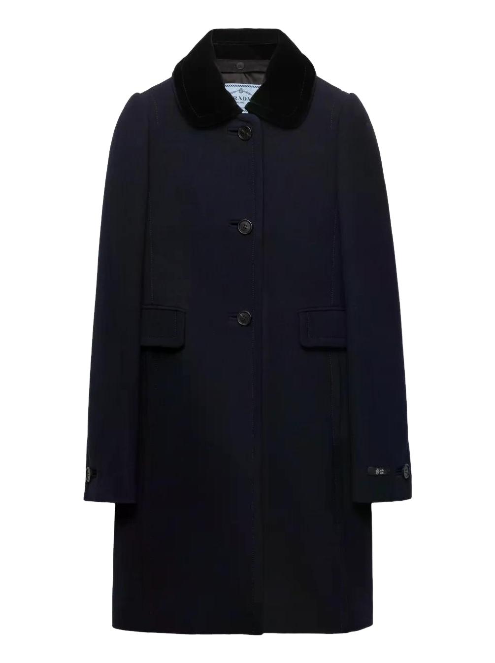 PRADA Detachable Collar Single-Breasted Coat