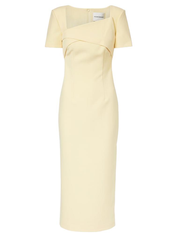 ROLAND MOURET Draped Crêpe Cocktail Dress