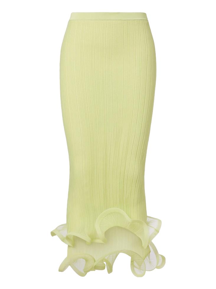 SIMKHAI Midi Skirt with Ruffle Detail