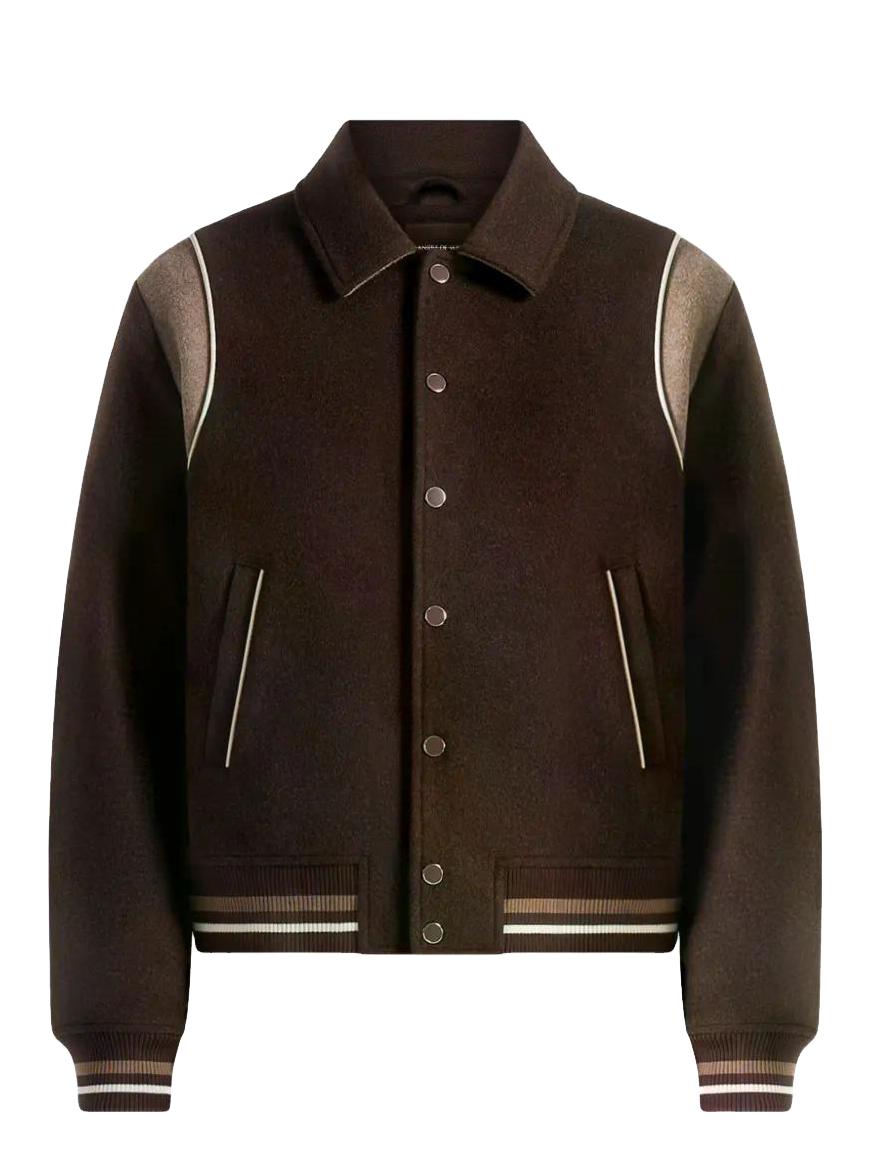 MANIÈRE DE VOIR Manière De Voir Nico Contrast Wool Varsity Jacket