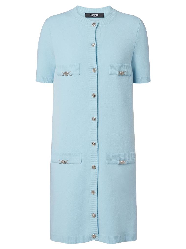 VERSACE medusa wool and cashmere shirt dress