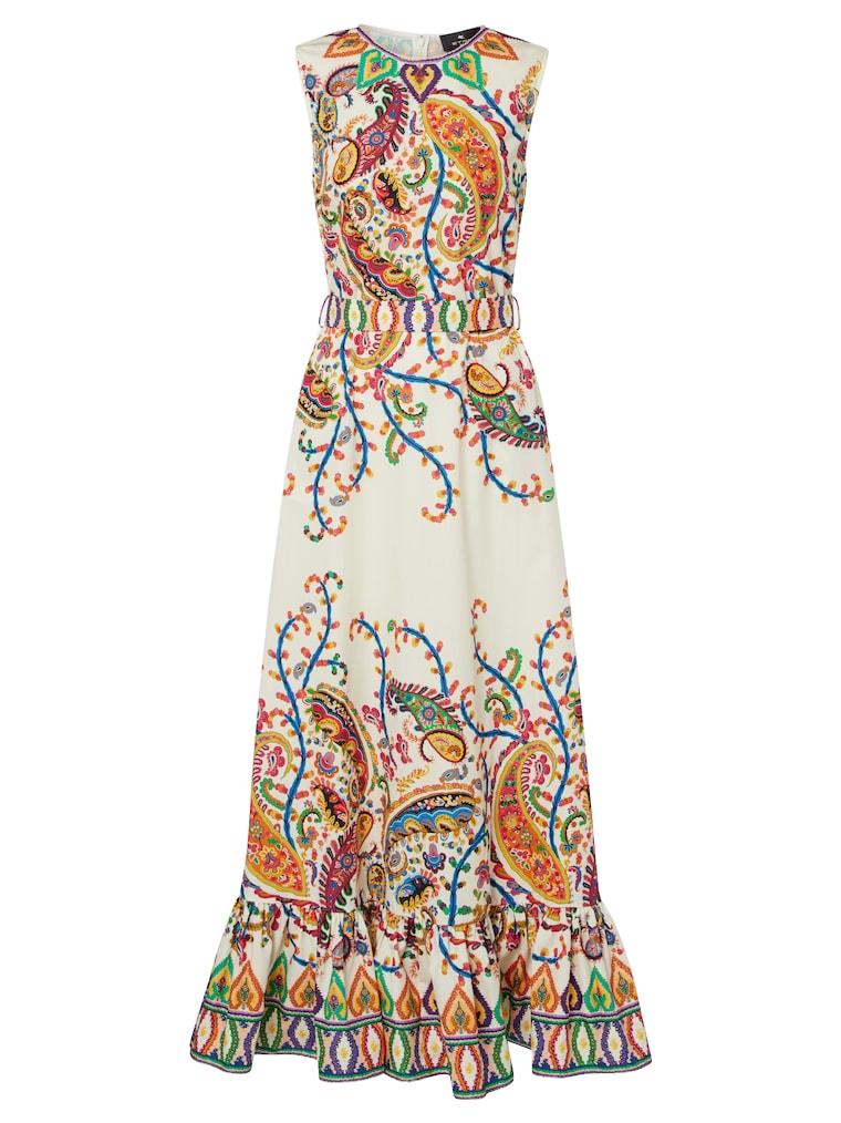 ETRO Belted Printed Cotton Maxi Dress