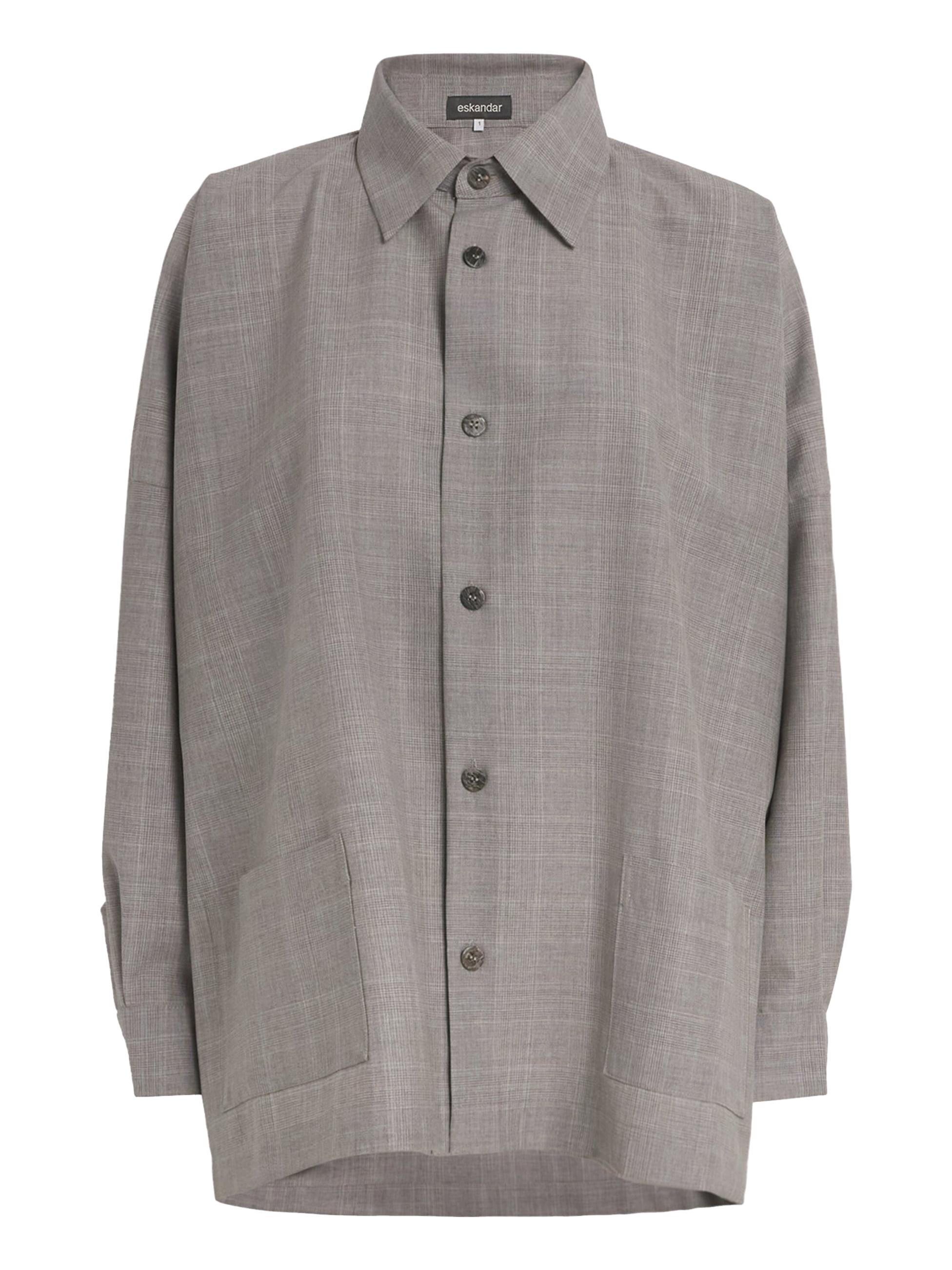 ESKANDAR Virgin Wool Wide A-Line Shirt Jacket