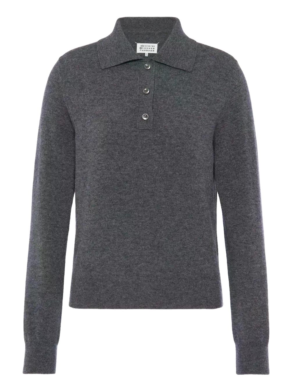 MAISON MARGIELA Buttoned Collar Wool Top