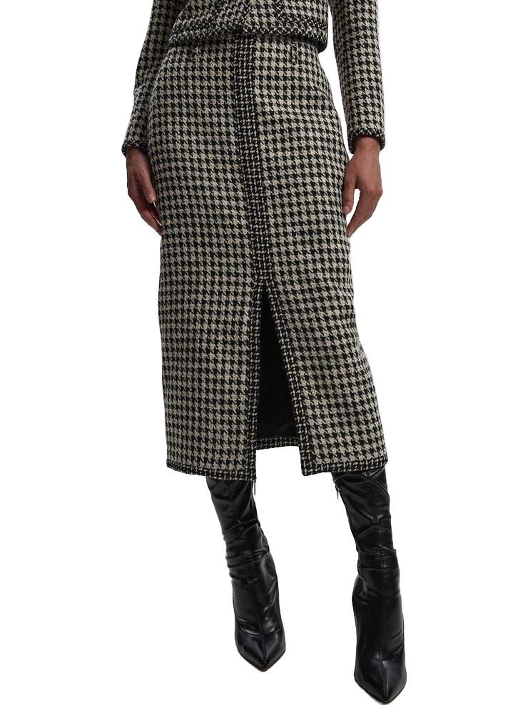 KAREN MILLEN Karen Millen Textured Tweed Belted Pencil Skirt