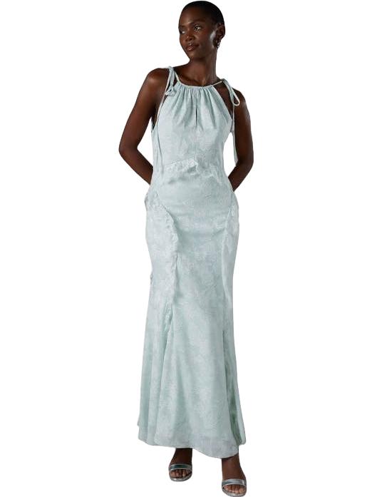 COAST Coast Jacquard Halter Neck Frill Maxi Dress