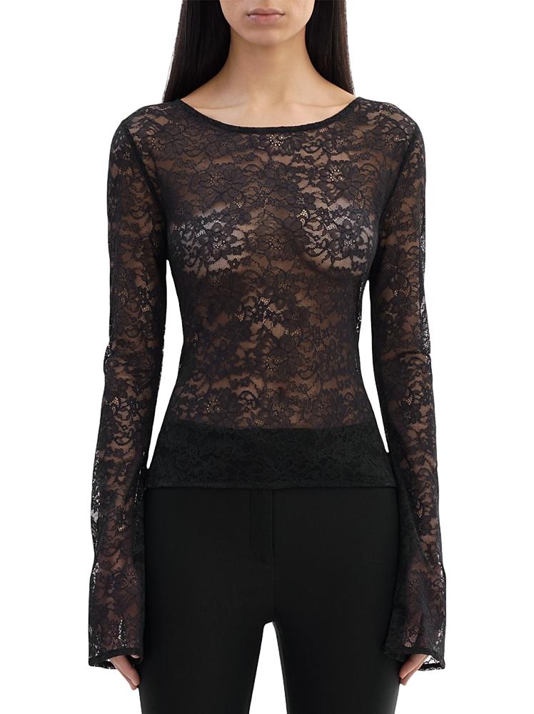 LAMARQUE Lace Bell Sleeve Top