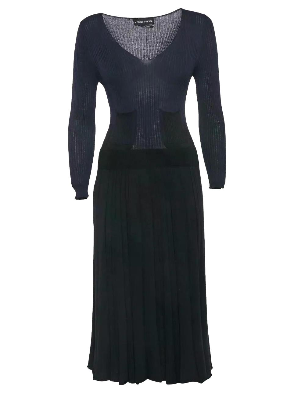 Ralph Lauren Pleated Wool Ribbed-Knit Midi Dress - Cream | Editorialist