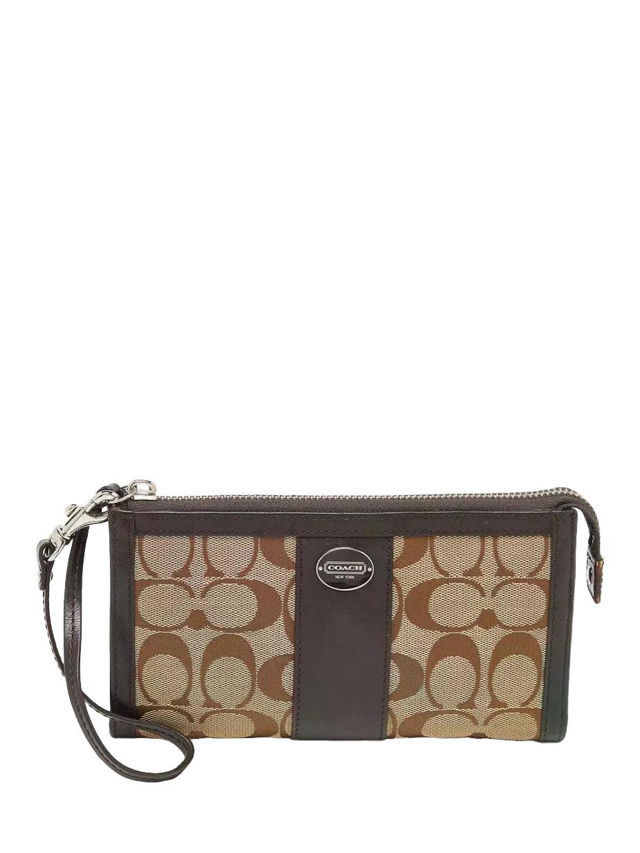 COACH VINTAGE Leather-Trim Clutch