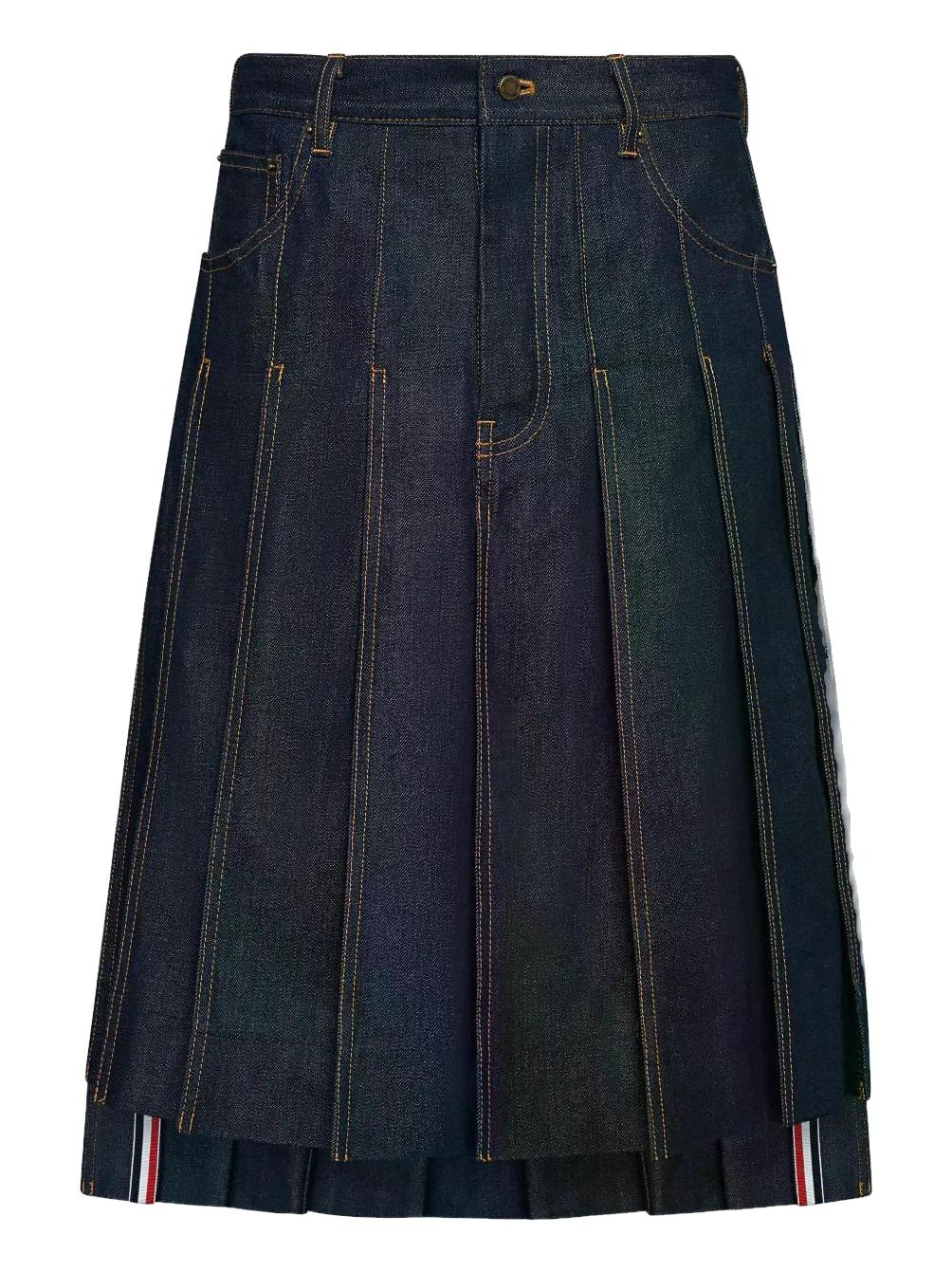 THOM BROWNE 4-bar linen shirt