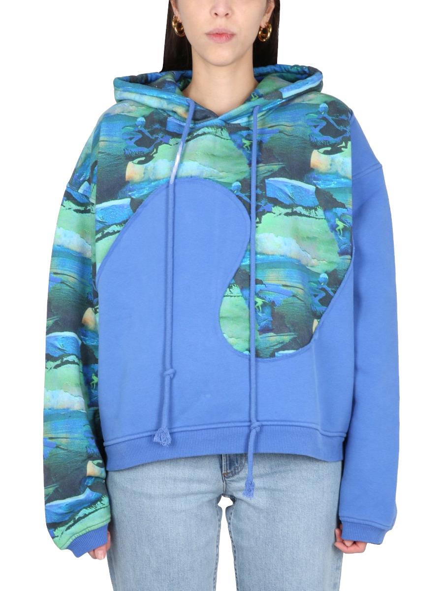 Erl Logo-Print Zip-Up Hoodie In Green - 54% Off | Editorialist