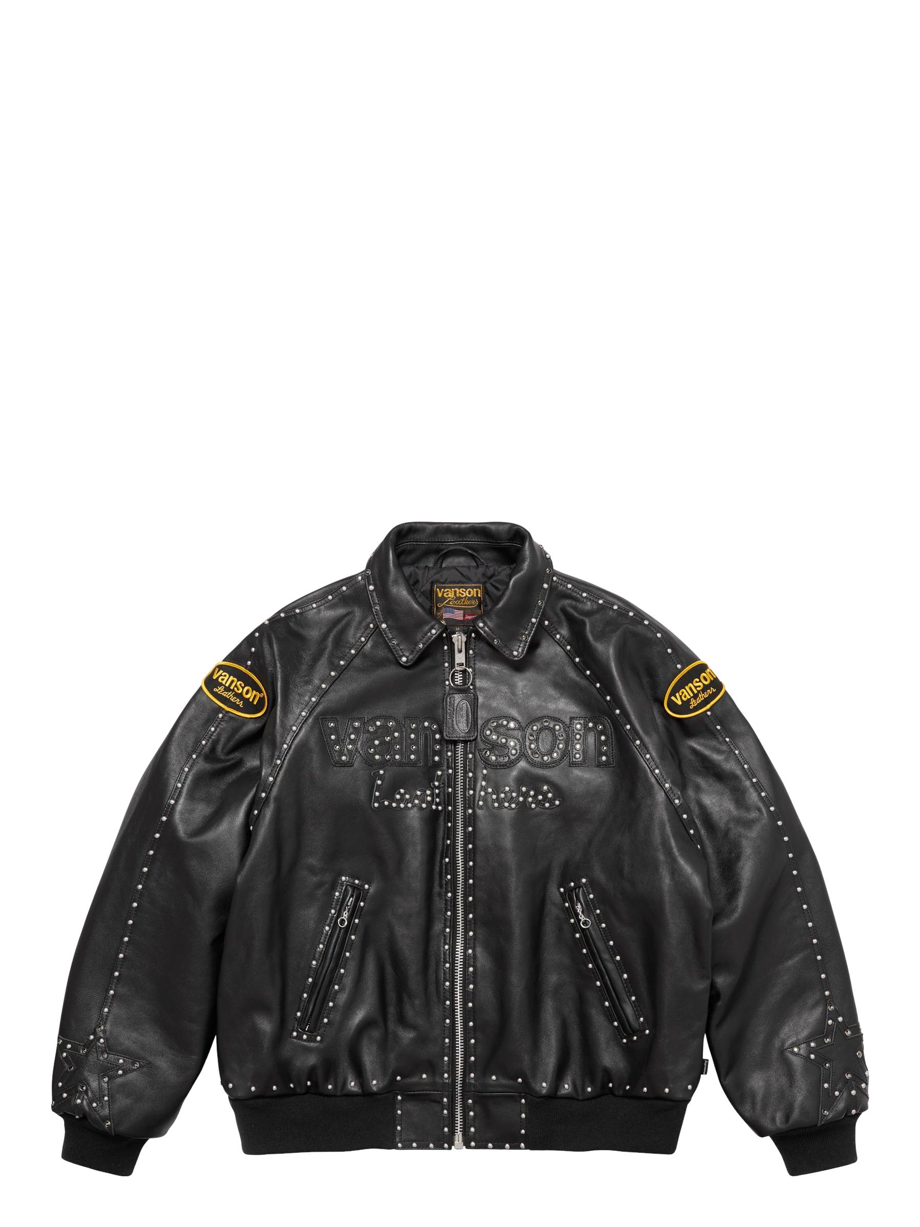 Supreme X Vanson Leather Bones Jacket - Black | Editorialist
