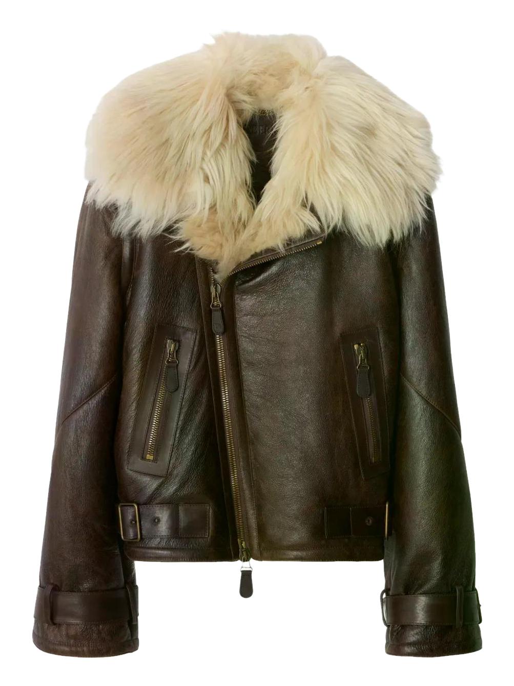 BURBERRY Burberry Cropped Shearling Pilot Jacket