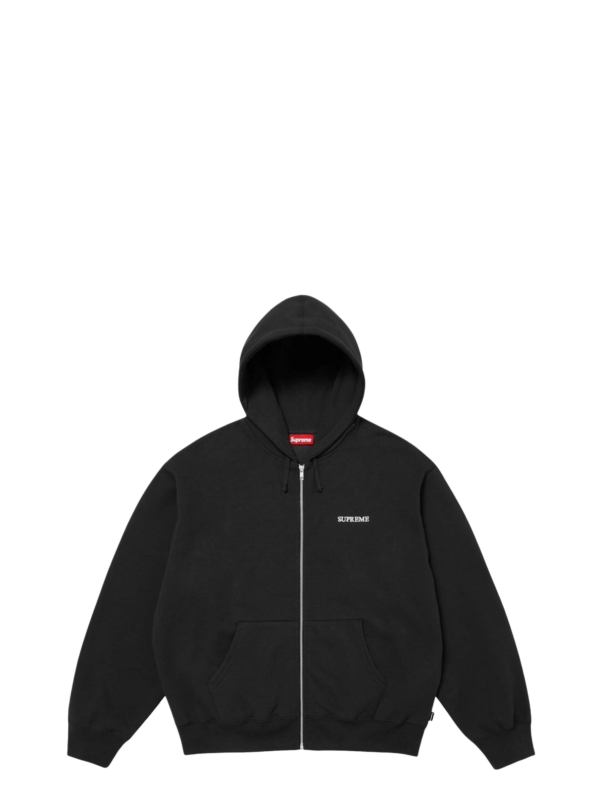 Supreme Quilted Zip Up Hooded Sweatshirt - Black | Editorialist