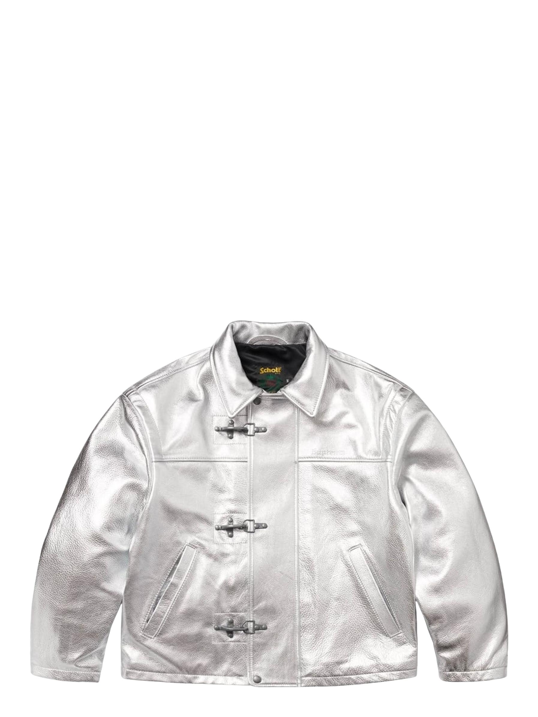 Supreme Leather Clip Jacket - Silver | Editorialist