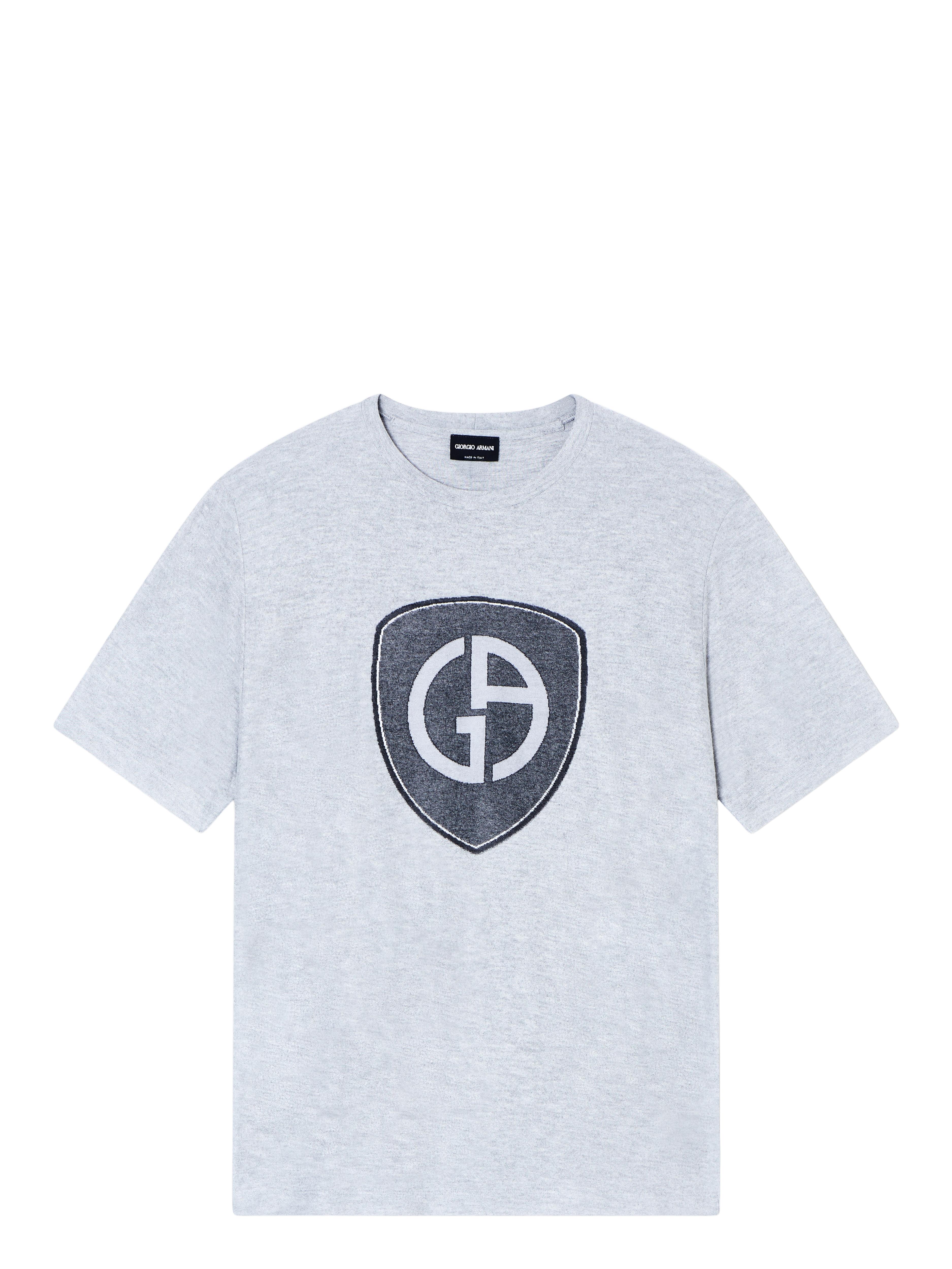 GIORGIO ARMANI viscose and cashmere jersey crew-neck t-shirt