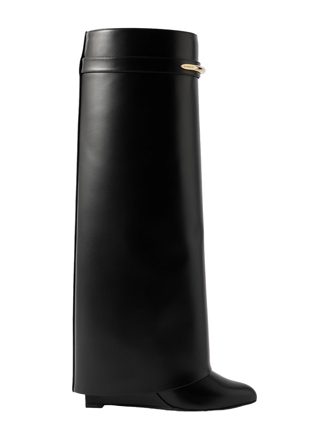 GIVENCHY Shark Leather Knee Boots