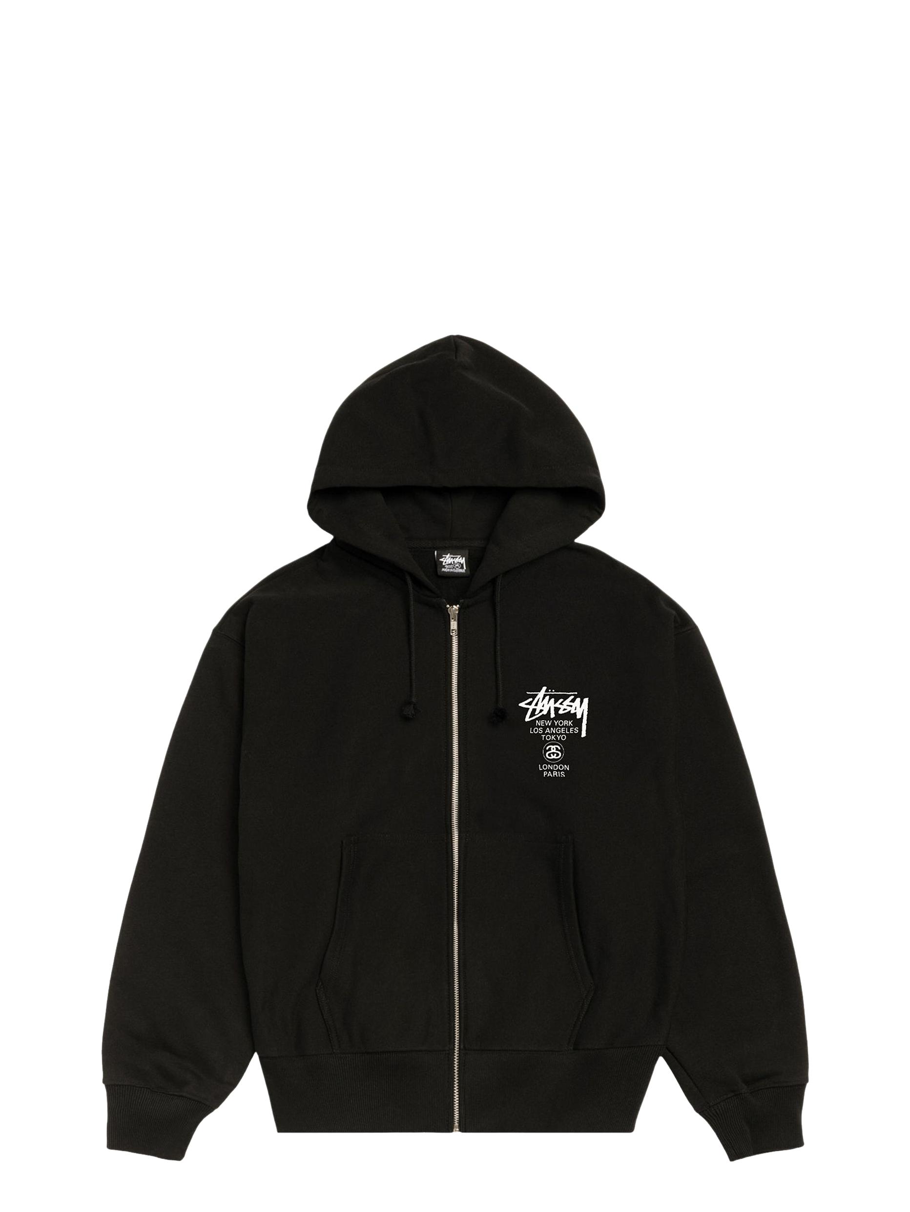 StüSsy World Tour Zip Hoodie - Blue | Editorialist