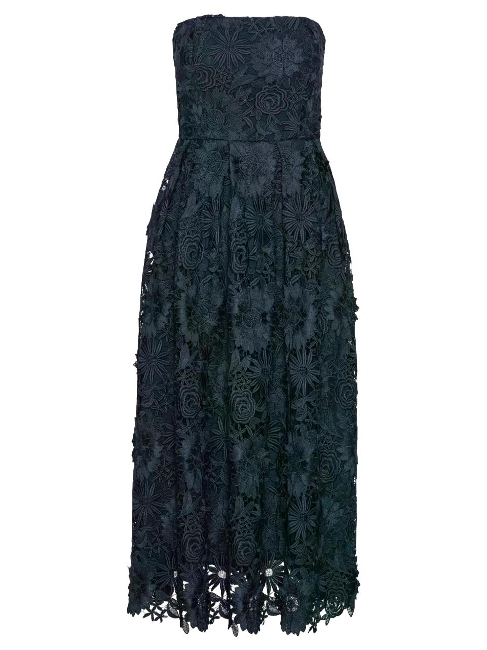 Self-Portrait 3d Flora-Lace Midi Dress In Red - 25% Off | Editorialist