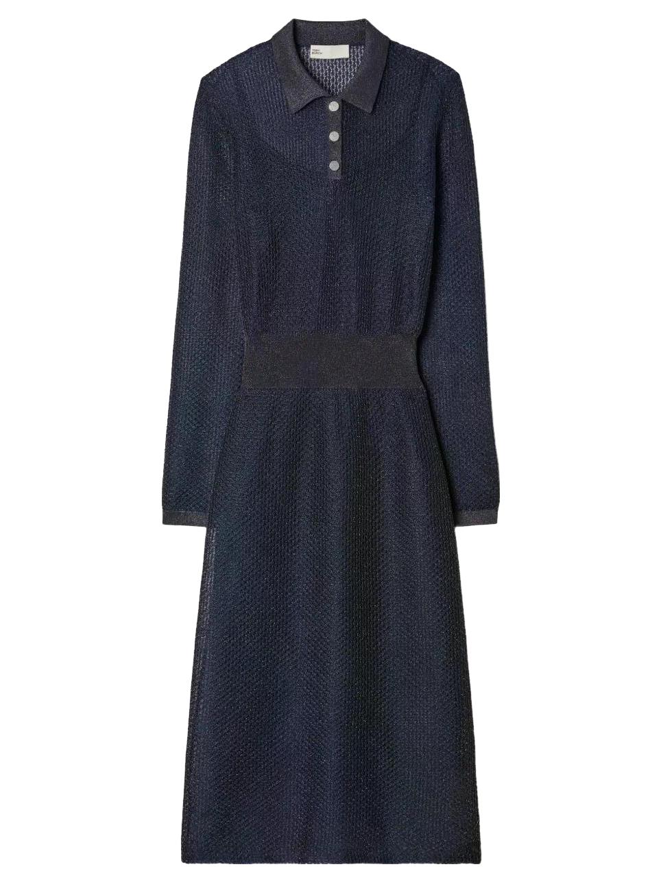 Tory Burch Collared Polo Midi Dress - Blue