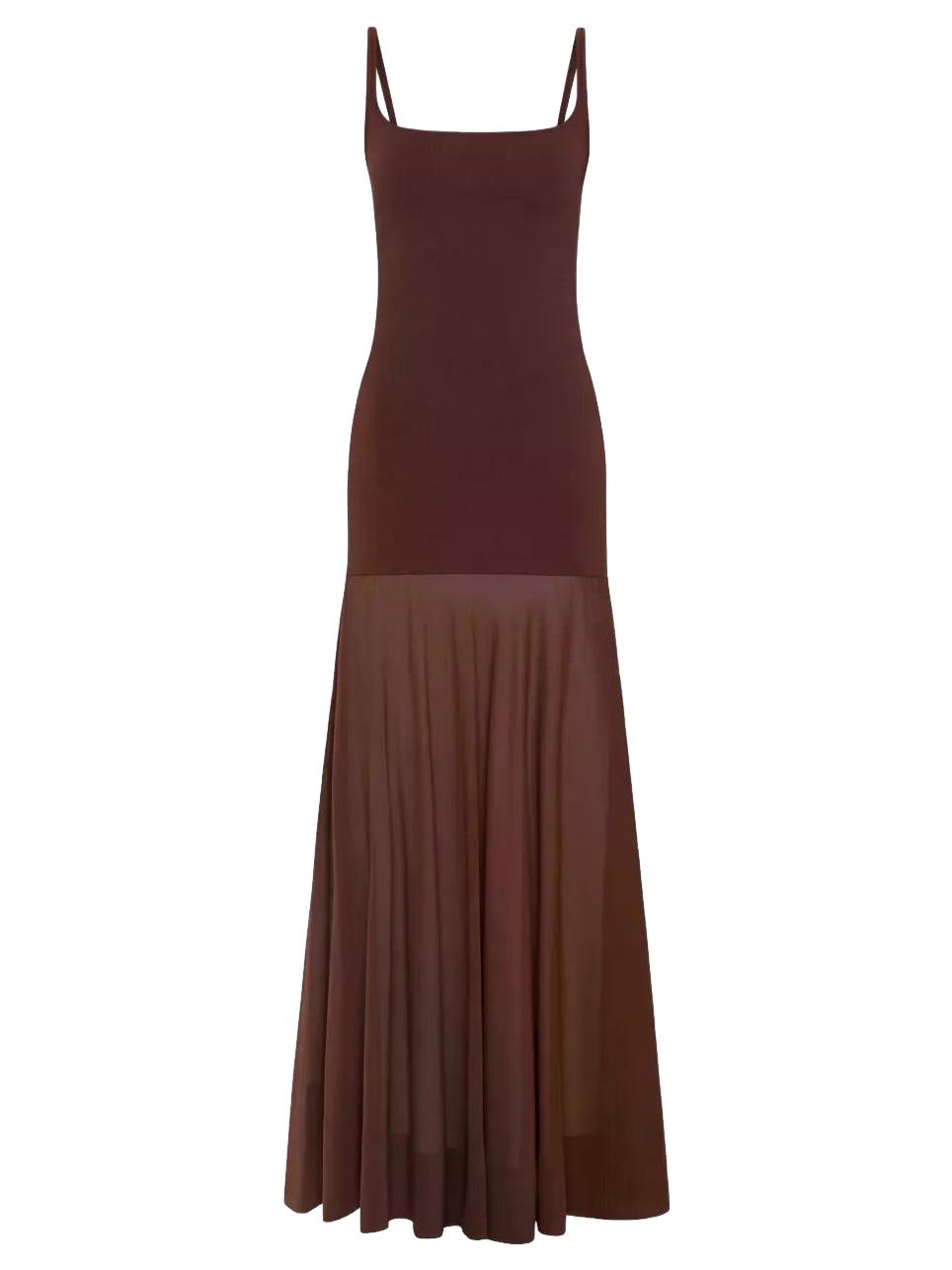 St. Agni Knit And Cotton Maxi Circle Dress In Brown - 70% Off | Editorialist