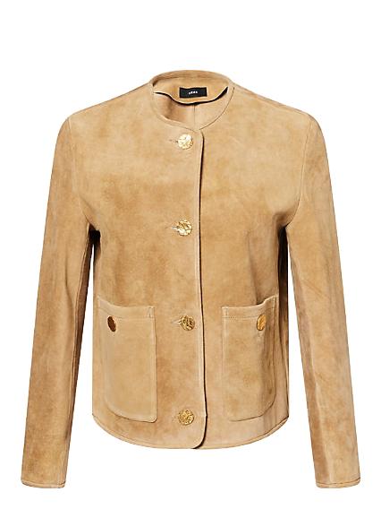 ARMA Sogno Round-Neck Suede Jacket 12