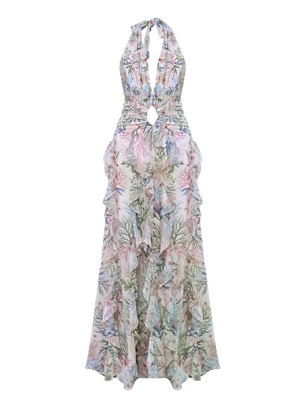 PATBO Floral Print Ruffled Dress