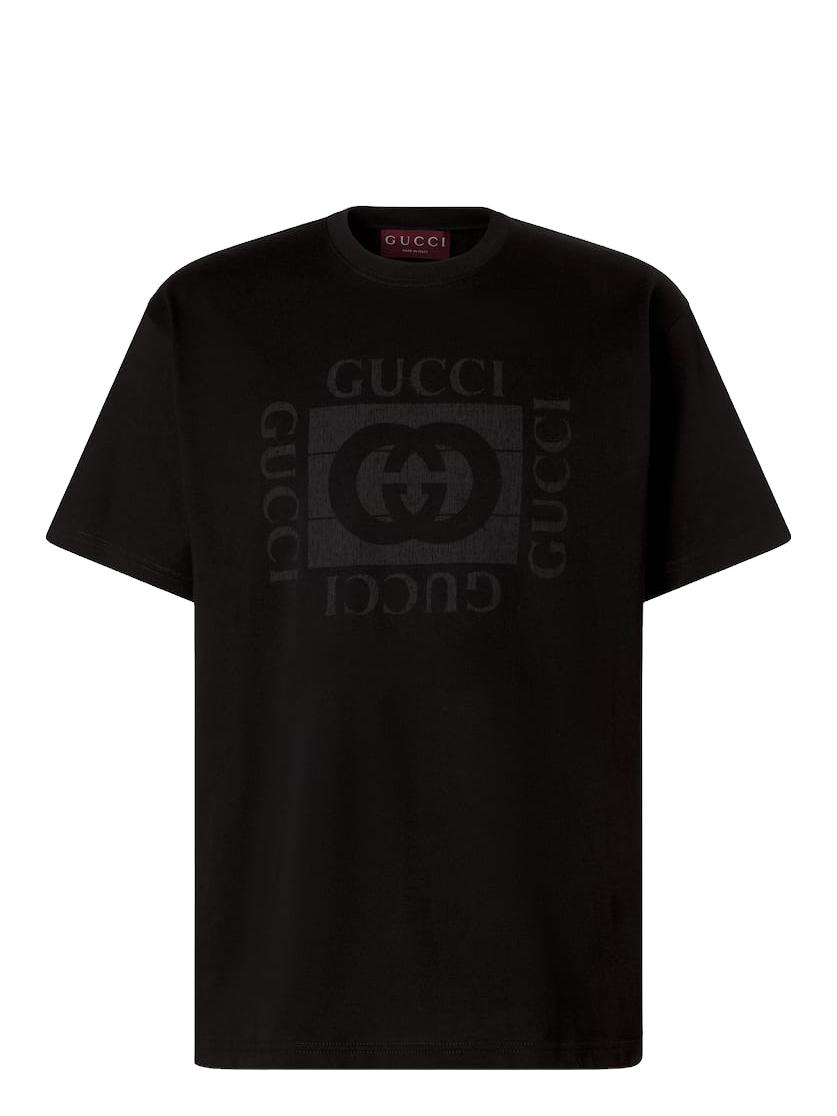 Gucci Star Burst Interlocking G Cotton T-Shirt - Black | Editorialist
