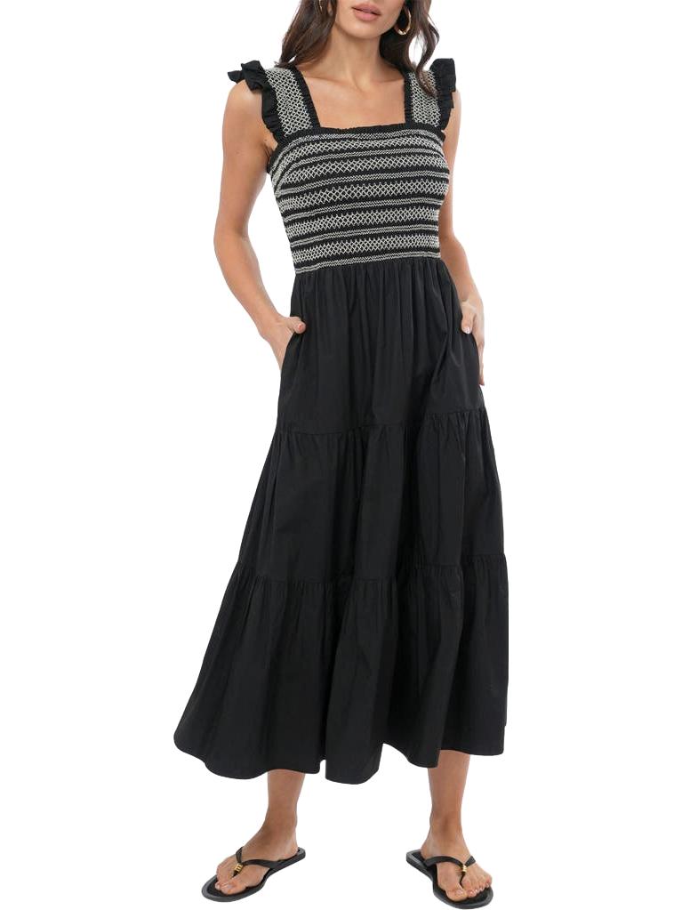 adelyn rae luisa embroidered midi dress Adelyn Rae