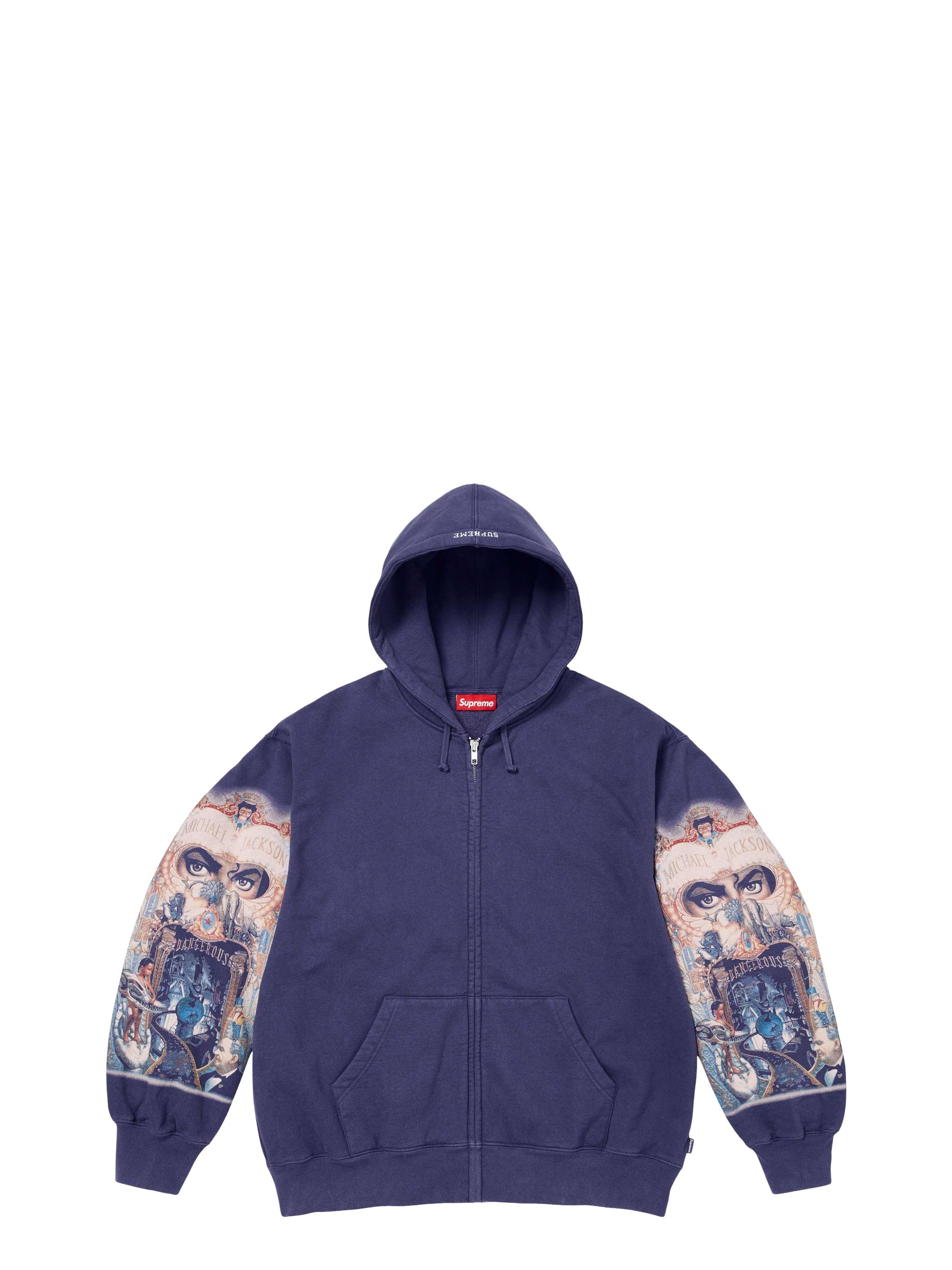 Supreme Michael Jackson Dangerous Zip Up Hoodie - Blue | Editorialist