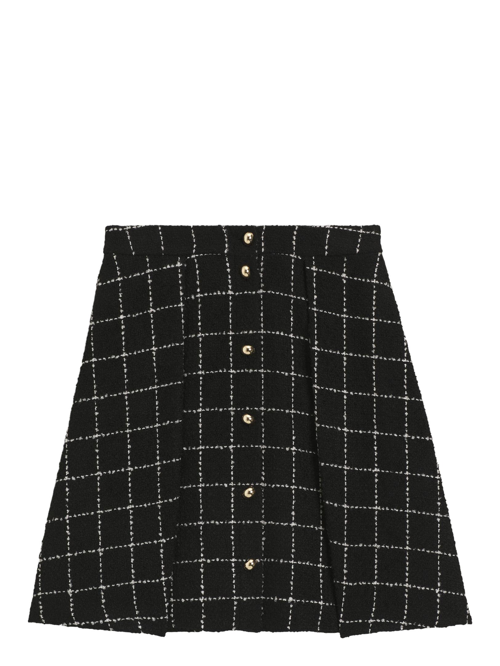 HUGO Checked Bouclé A-Line Skirt