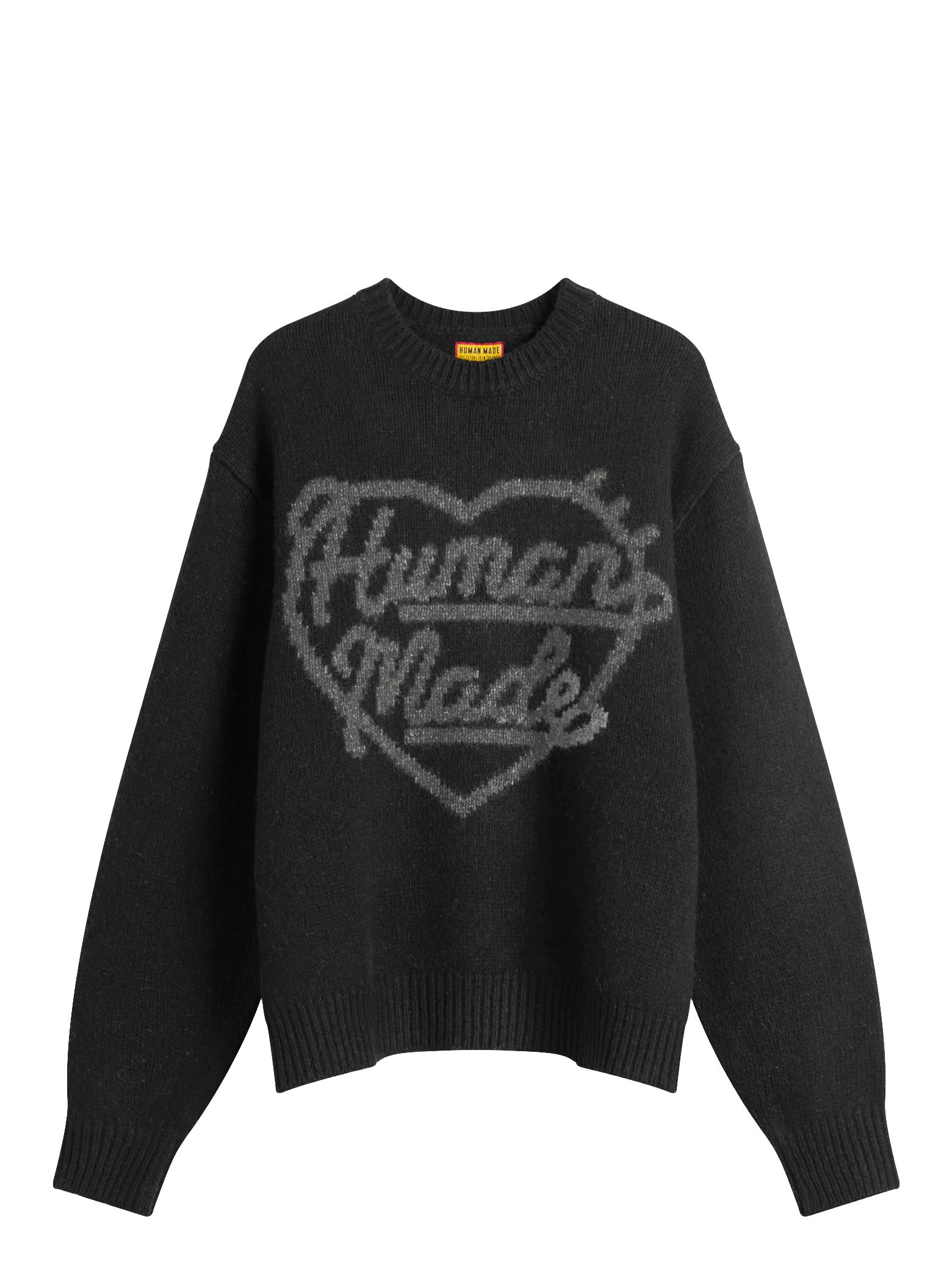 Human Made Heart Knit Sweater - Black | Editorialist