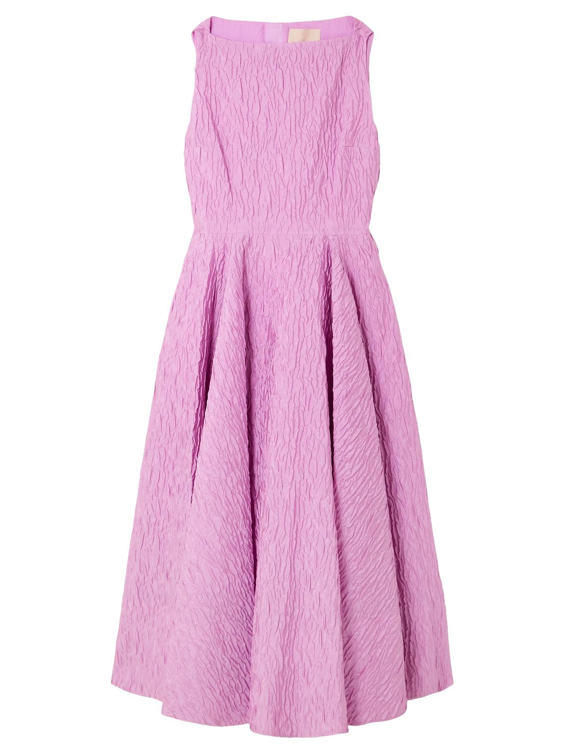 Emilia Wickstead Freya Square-Neck Cloqu Midi Dress In Ivory - 71% Off |  Editorialist