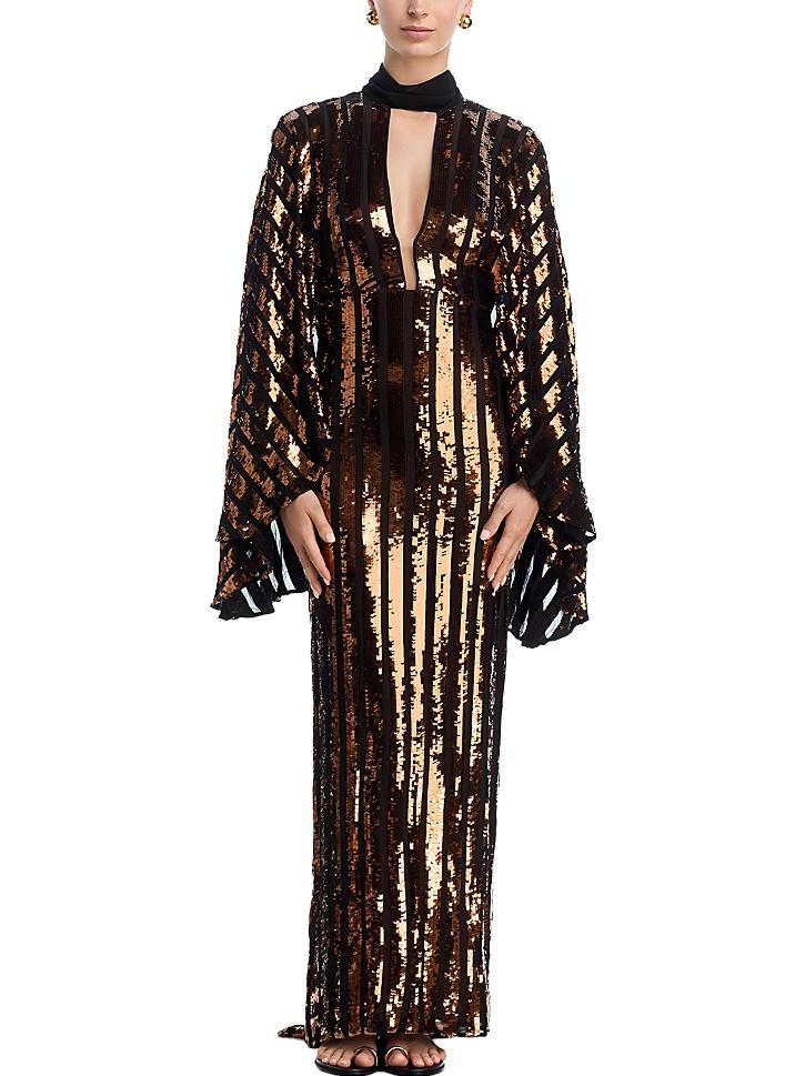 johanna ortiz ideal universe jacquard midi dress in gold Johanna Ortiz main image 1