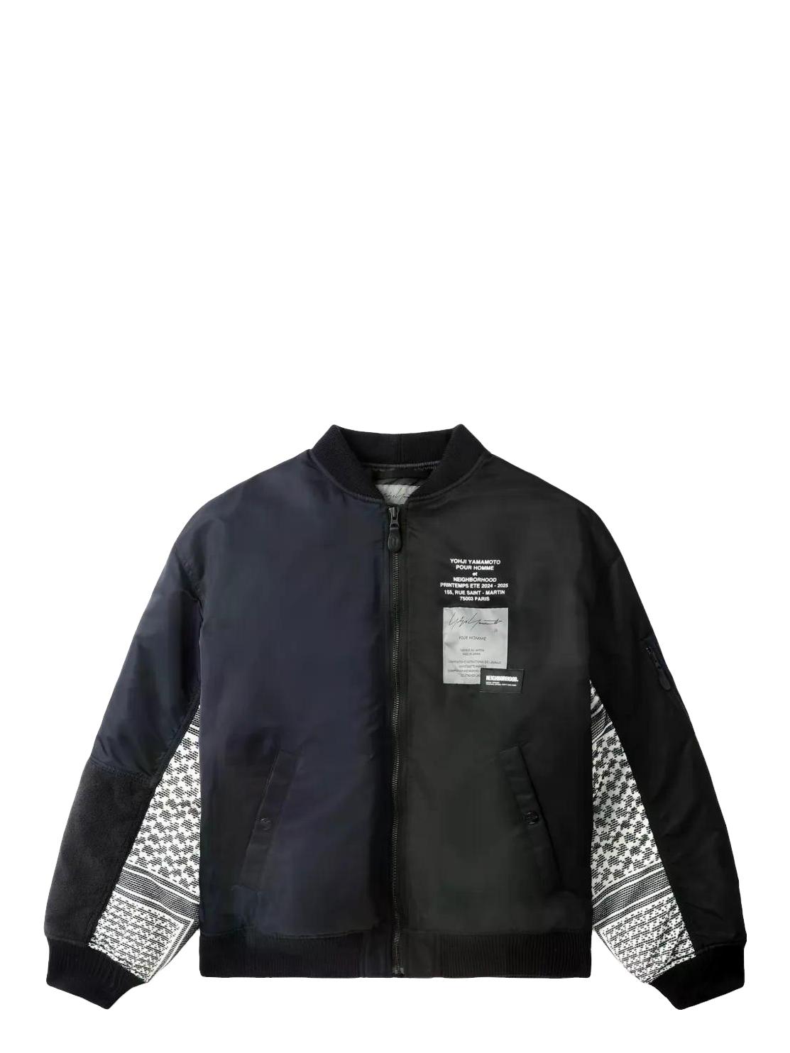 YOHJI YAMAMOTO Yohji Yamamoto Contrast-Sleeve Bomber Jacket
